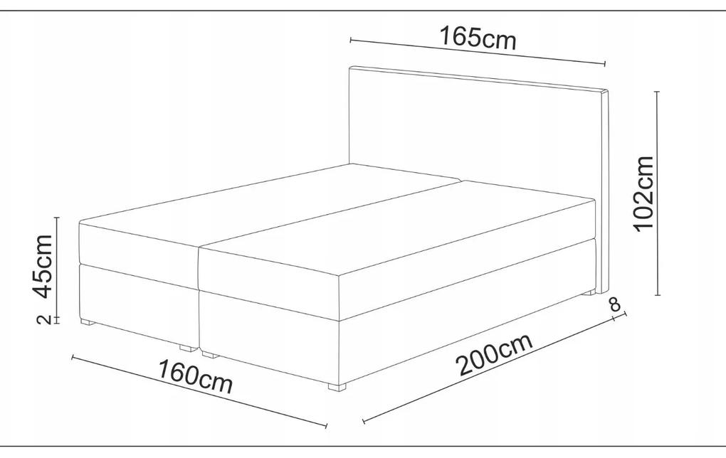 Kontinentální postel 160 cm Karen (tmavě hnědá) (s matrací a úložným prostorem). 1046607