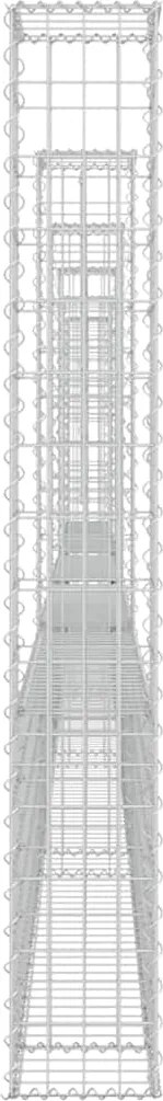 Gabionový koš ve tvaru U se 6 sloupky železo 620 x 20 x 150 cm 151286