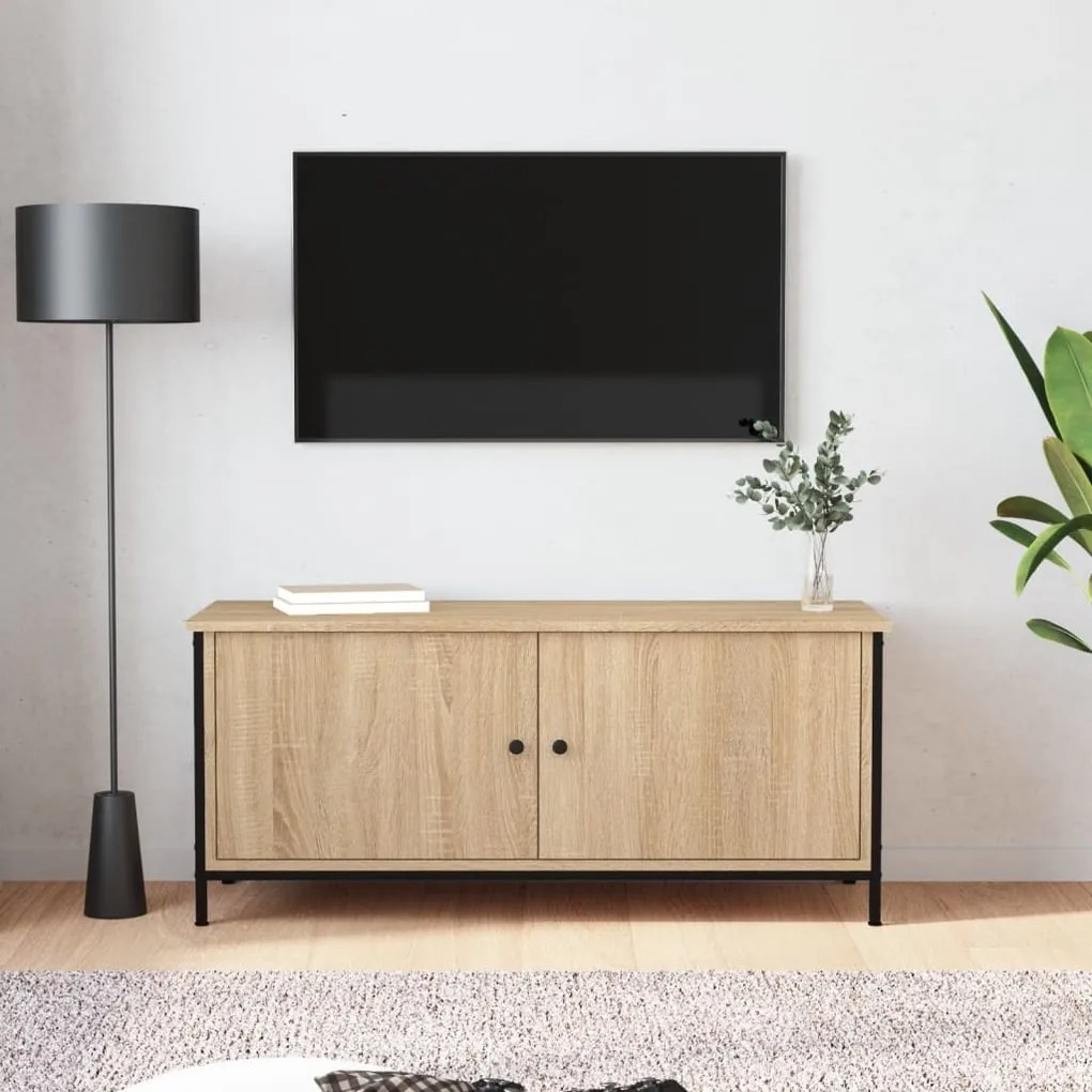 vidaXL TV skříňka s dvířky 102 x 35 x 45 cm kompozitní dřevo [826290] Barva: kouřový dub