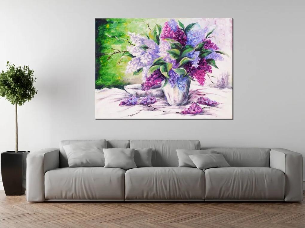 Gario Ručně malovaný obraz Kytice barevných levandulí Rozměry: 100 x 70 cm