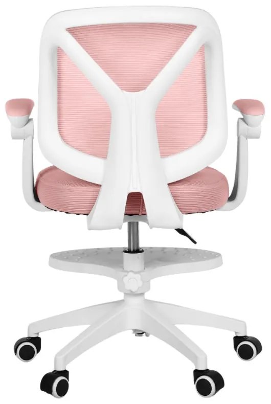 Dětská otočná židle Neoseat JUNI 010 s podnoží — látka, růžová
