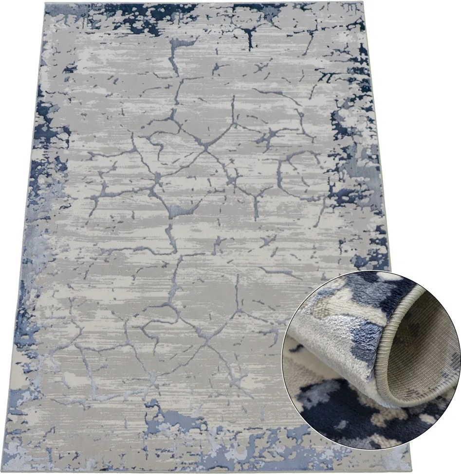 BE Koberec Allianz 6308 NAVY - tmavě modrý obdélníkový Rozměr: 60x100 cm