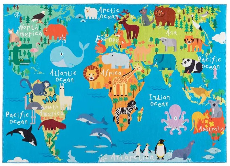 Obsession Dětský koberec My Torino Kids 233 World Map Rozměr koberce: 160 x 230 cm