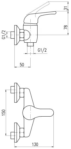 RAV Slezák SA080.5 - Sprchová baterie SAZAVA lesklý chrom