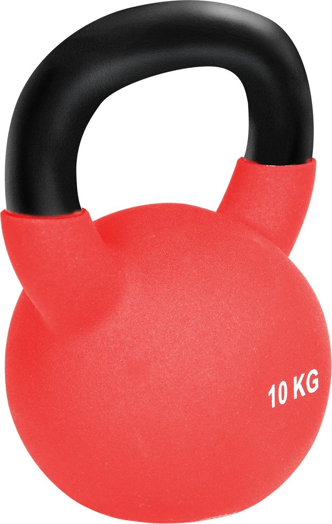 HOMCOM 10 kg jednoruční činka z litiny s neoprenovým potahem a širokým držadlem pro silový trénink v domácím gymu 19x12x22 cm Červená | Aosom
