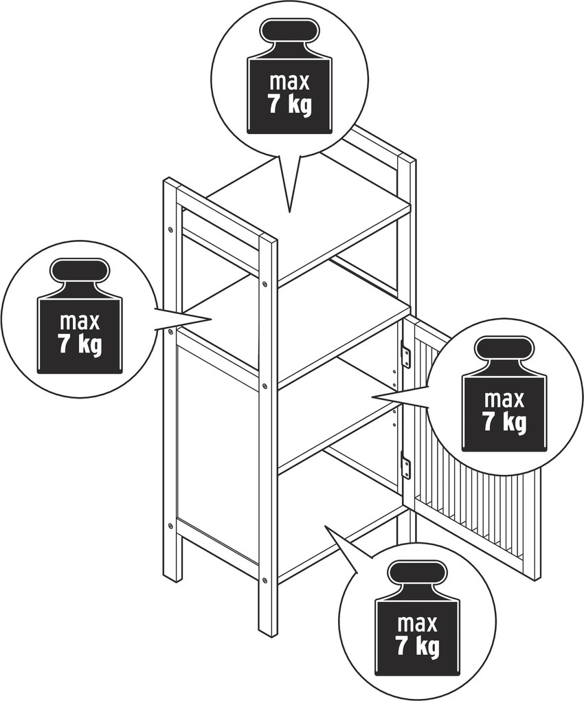 Tchibo - Úložný regál ve skandinávském stylu - barva: hnědá