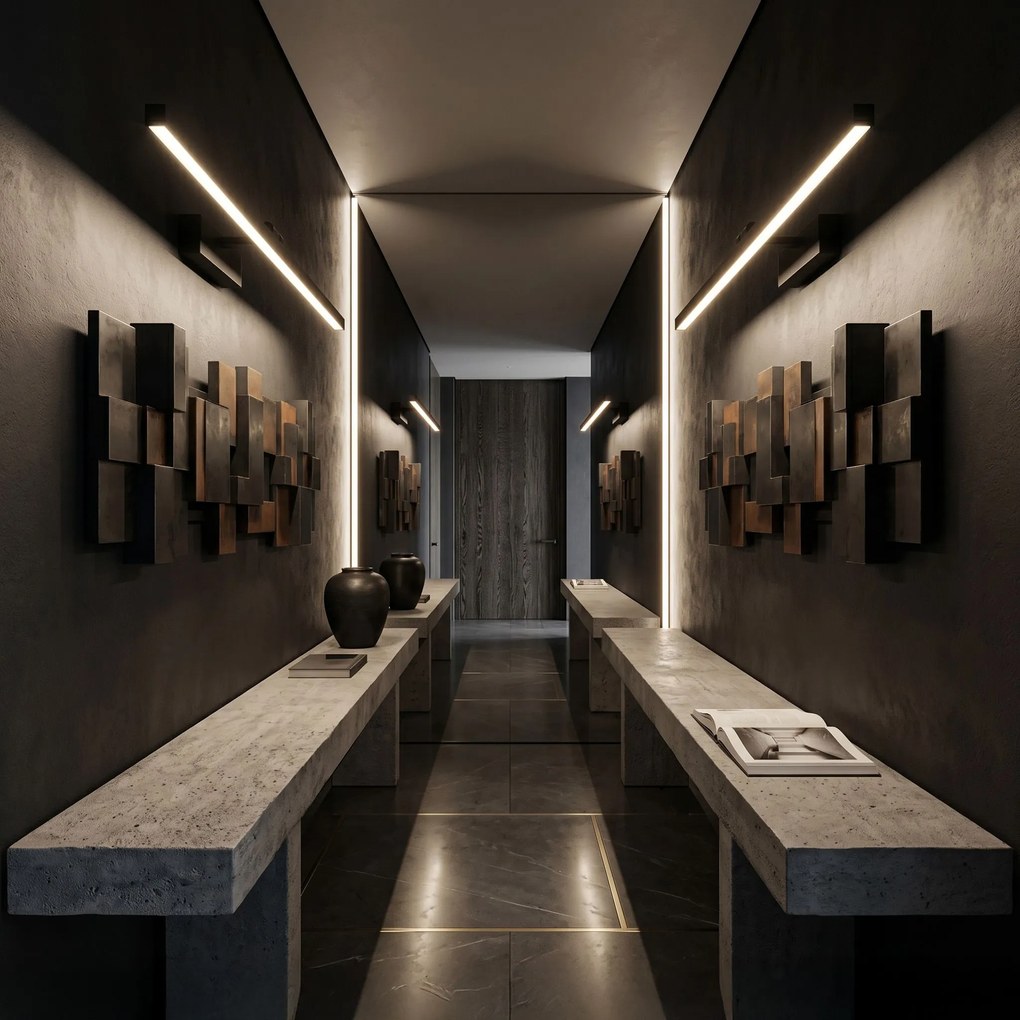 Toolight Rea, Koupelnové nástěnné LED svítidlo APP1868-1W 80 cm Black, OSW-66024