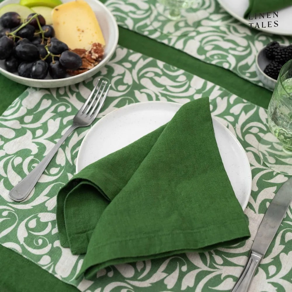 Lněné prostírání 35x45 cm Evergreen Damask – Linen Tales