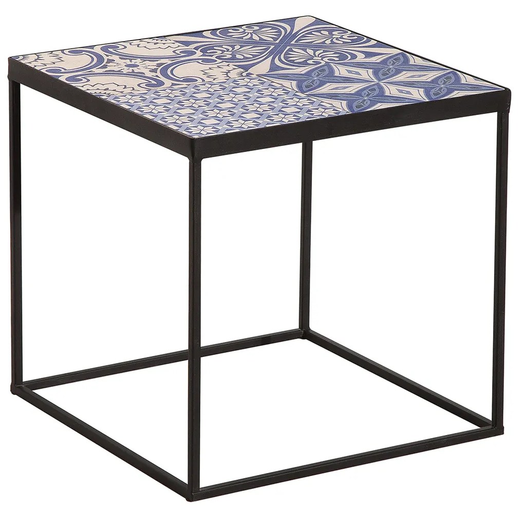 Noble Home Odkládací stolek Marugo, 40 cm, modrý, bílý