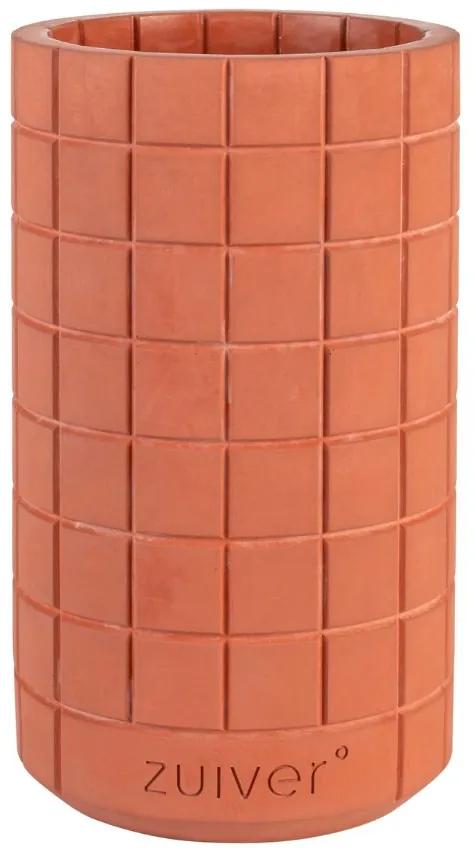 OnaDnes -20% Terakotově červená betonová váza ZUIVER FAJEN 26 cm