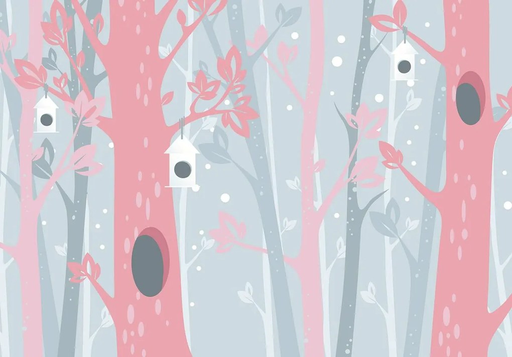 Fototapeta - Růžové stromy (254x184 cm)