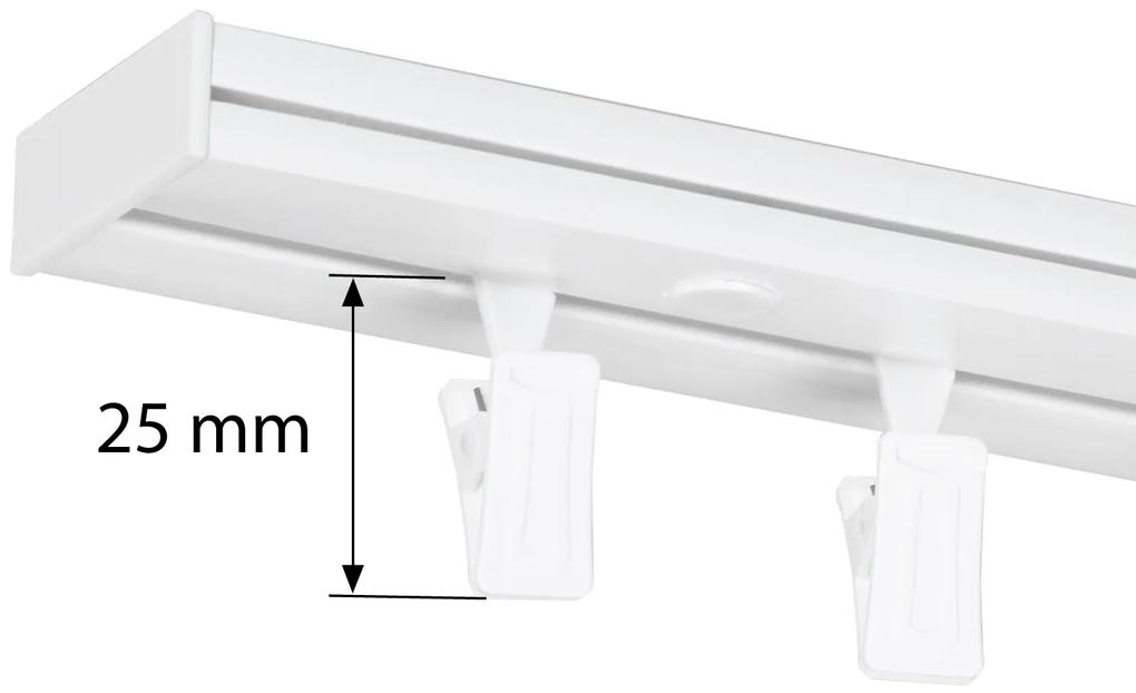 Dekodum Stropní kolejnice z PVC jednořadá bílá Délka: 330 cm, Typ přichycení: žabky
