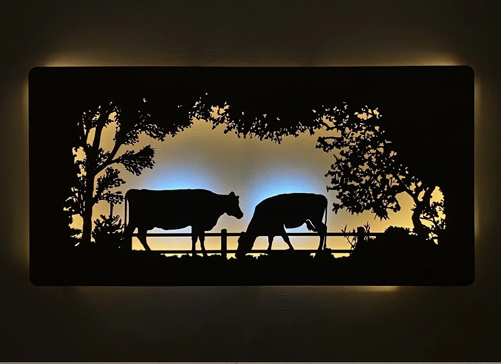 Li-Go "Kravičky" světelný obraz s baterií 120x60cm varianta ovládání: ovládání na obraze včetně dálkového ovladače, provedení povrchu: bříza