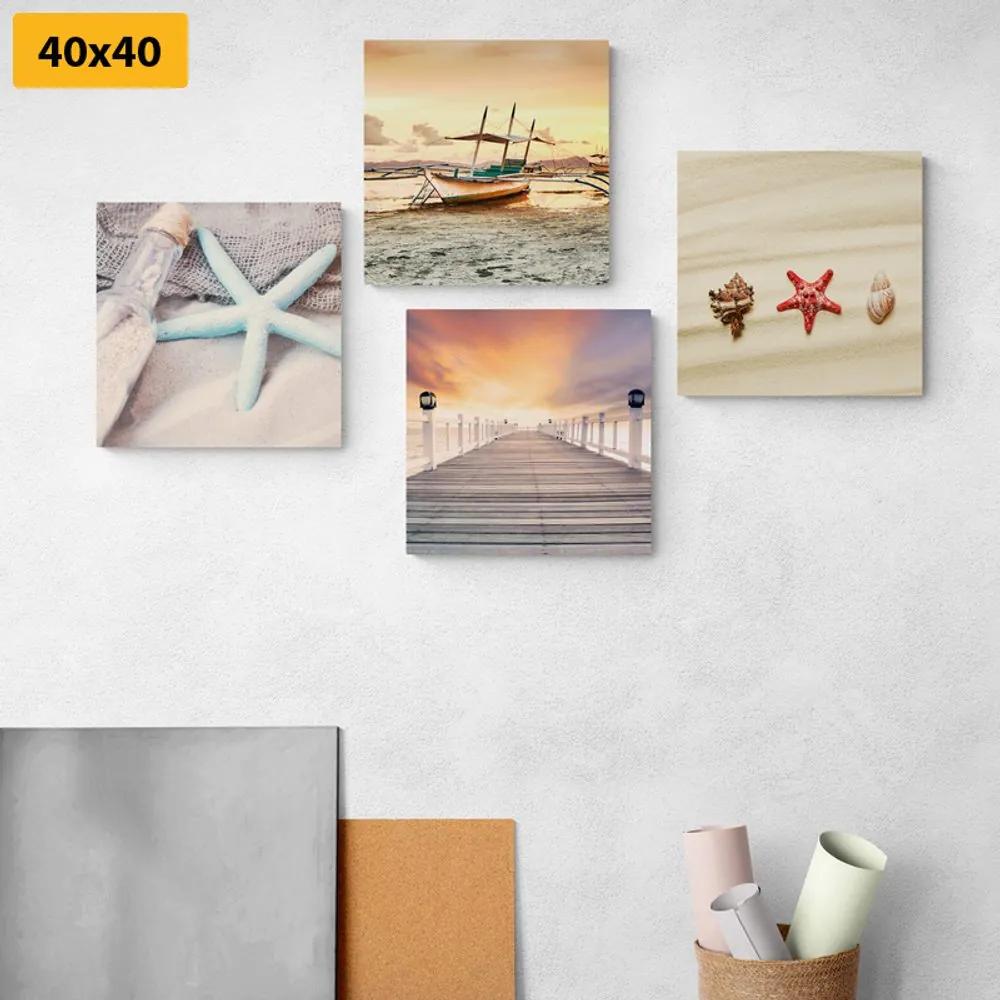 Set obrazů klenoty moře a pláže Varianta: 4x 60x60