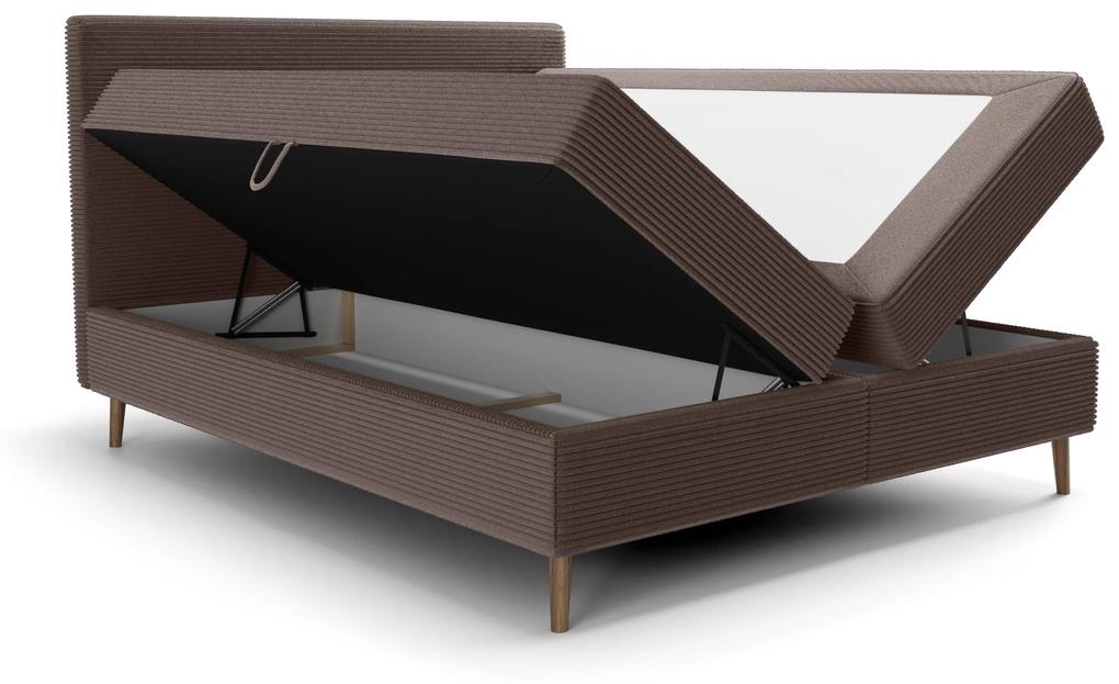Jednolůžková postel 120 cm Napoli Comfort (hnědá) (s roštem, s úl. prostorem). 1082514