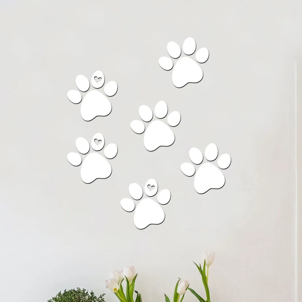 dřevo života Dřevěná samolepka Sada psích tlapek Zvolte rozměr (cm): 8x8, Zvolte barvu dekoru: Antracitová