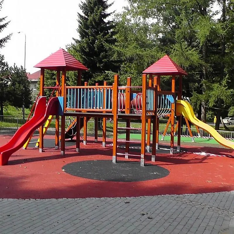 Gumová dlažba SportFlo S800 V25/R15 50 x 50 x 2,5 cm, červená