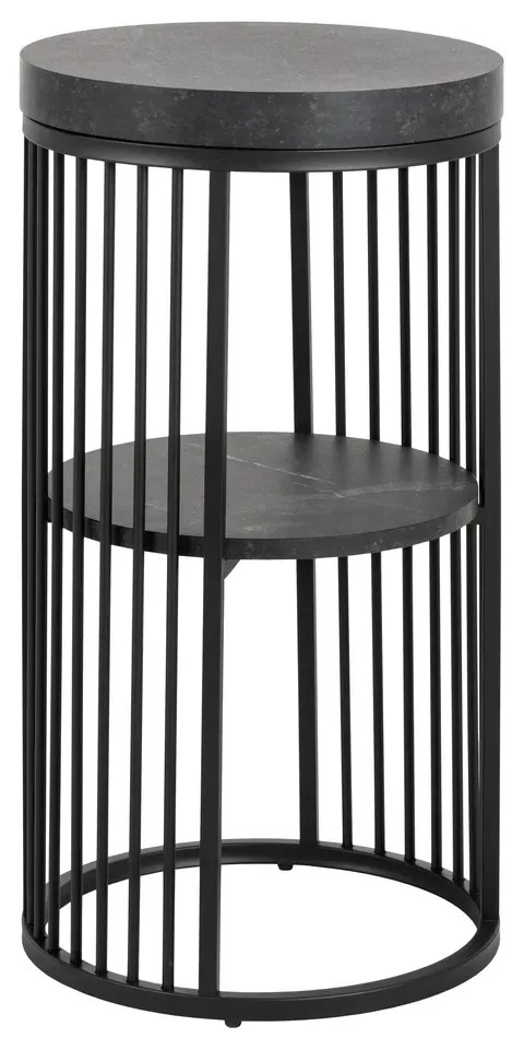 Noční stolek Strington 35 cm černý mramor