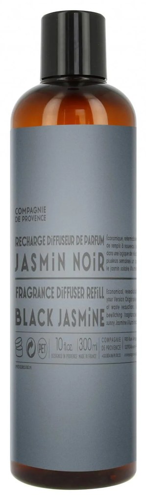 COMPAGNIE DE PROVENCE Náhradní náplň do difuzéru Black Jasmine 300ml, šedá barva, hnědá barva, plast
