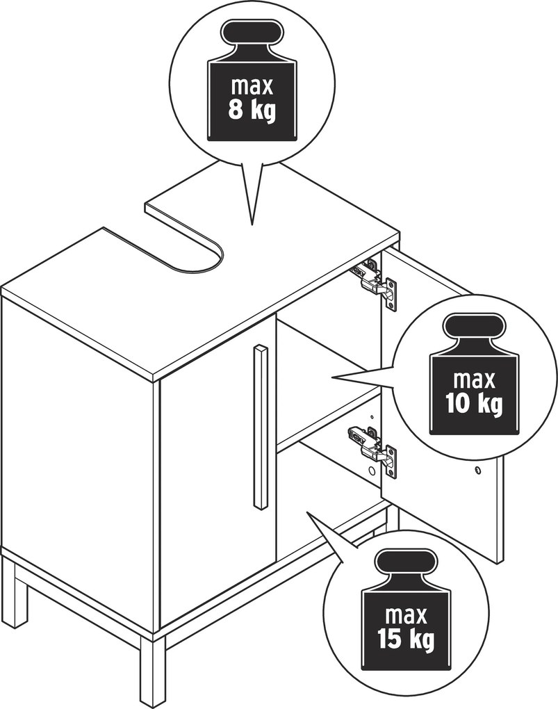 Tchibo - Skříňka pod umyvadlo »Eklund« - barva: šedá