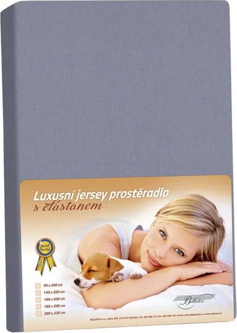 Bellatex Jersey LUX Šedá 180x200 cm