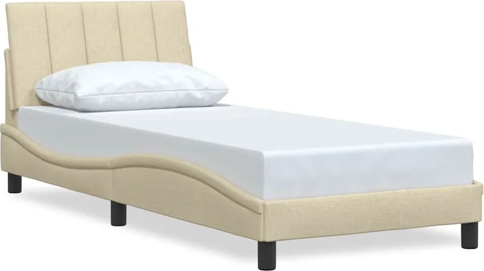 Rám postele bez matrací Hanko krémově 90x200 cm textil 3310368
