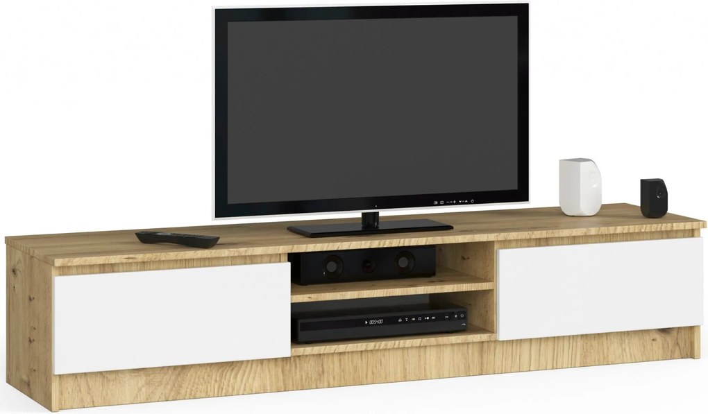 TV stolek K160 dub artisan/bílá