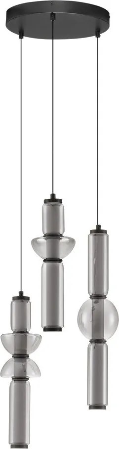 Šedé skleněné LED stmívatelné závěsné svítidlo ø 38 cm Ulon – Nova Luce