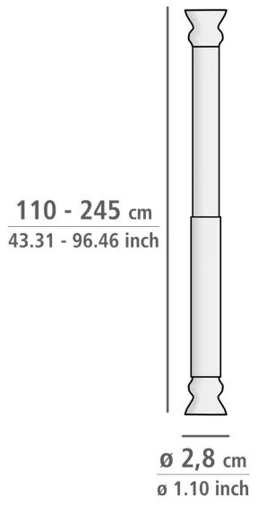 WENKO 19206100 - Sprchová tyč FLEX 110 cm bílá