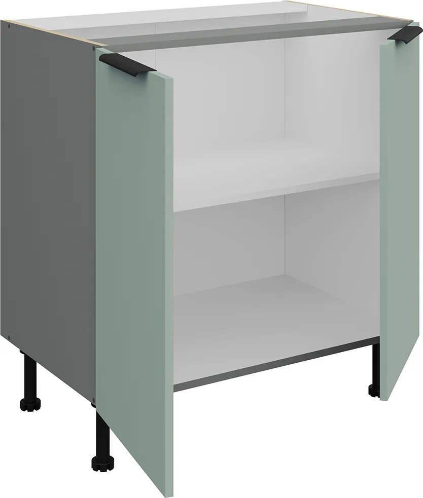 ARIA sa | dolní skříňka 80 D 2F policová | 80 cm | ANTI FINGERPRINT povrch | antracit/aquamarine