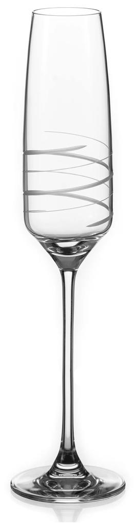 Diamante broušené sklenice na šampaňské Twist 170 ml 2KS