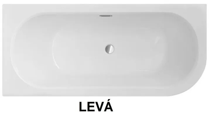 BESCO Asymetrická vana AVITA SLIM+ Nožičky k vaně - S nožičkami, Rozměr vany - 160 × 75 cm, Způsob provedení - Levé VANAVIT16SLIMLP+OLVPINOZ