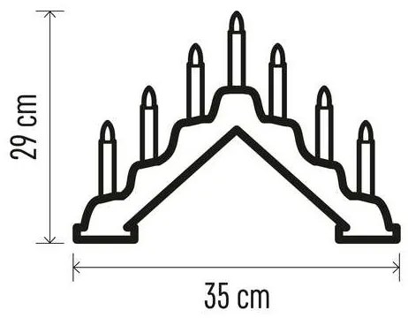LED Vánoční svícen 7xLED/2xAA béžová