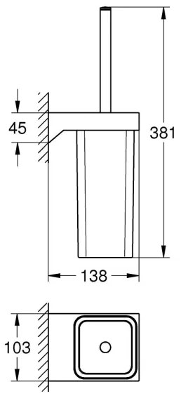 GROHE 40857000 - Souprava na čištění toalety SELECTION CUBE lesklý chrom