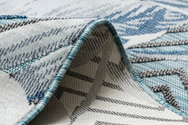 Dywany Łuszczów, Kusový koberec Botanic 65242 Feathers aqua – na ven i na doma, 137x190, modrá, chodba / předsíň