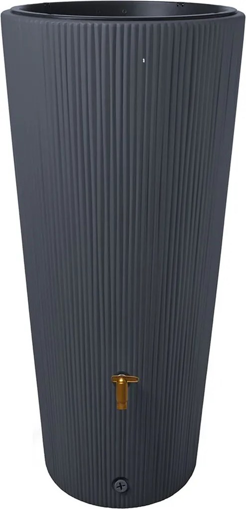 4rain Regentonne "Vaso 2in1 Decor", objem 220 litrů, výška 120 cm, vč. pěstební misky. (Graphite Grey)