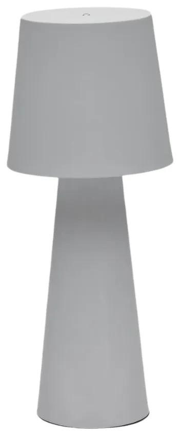 Šedá kovová zahradní stolní LED lampa Kave Home Arenys M