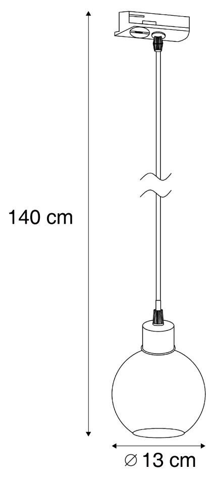 Moderní závěsné svítidlo bronzové s čirým sklem pro 1fázový kolejnicový systém - Iconic Lava