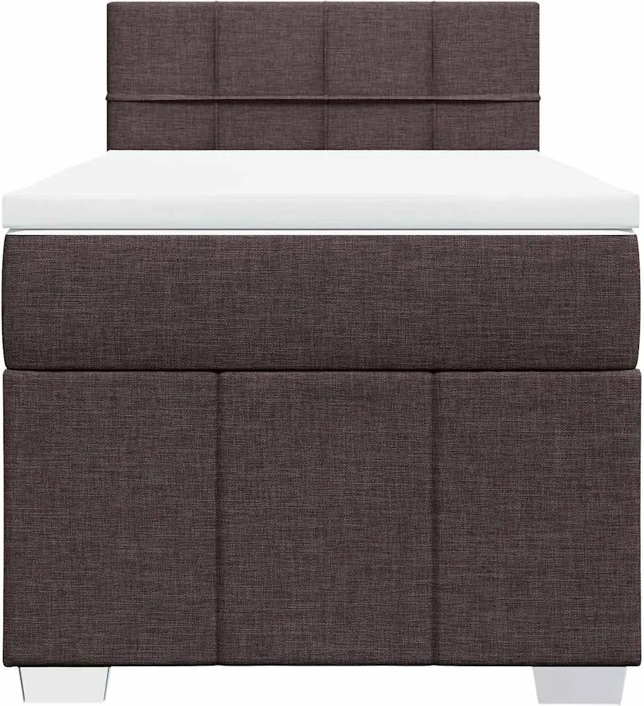 Box spring postel s matrací tmavě hnědá 90x200 cm textil 3286954