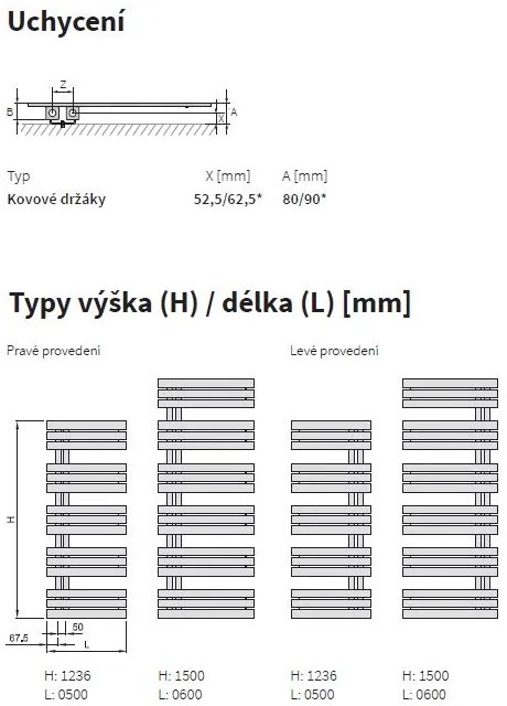 Isan Miro žebřík do koupelny 1236/500 DMIR12360500 Barva ISAN: Papyrus RAL 9018 (14)