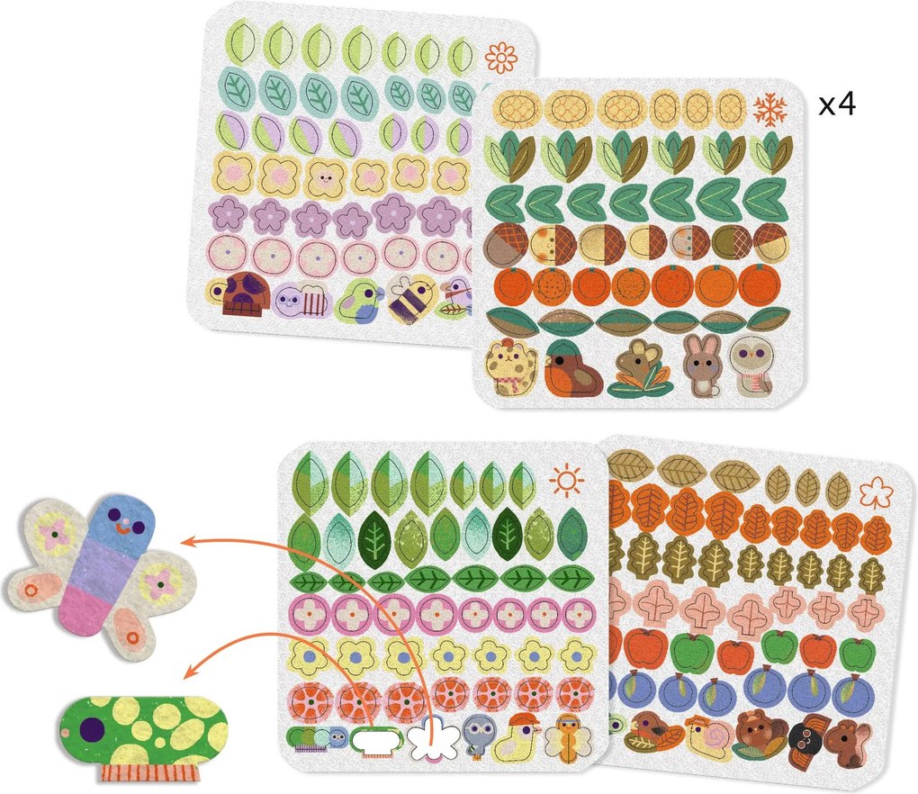 Kreativní sada – koláž z měkké plsti - stromy během ročních období