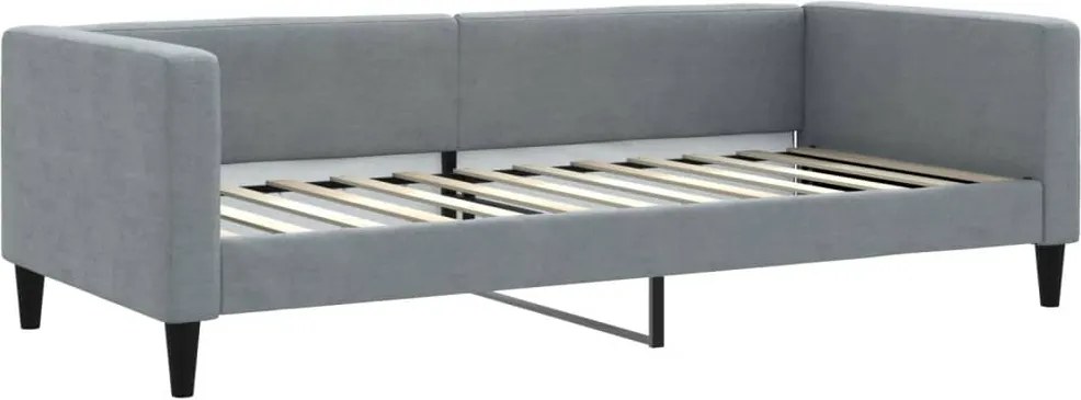 Válenda s matrací světle šedá 90 x 200 cm textil 3196560