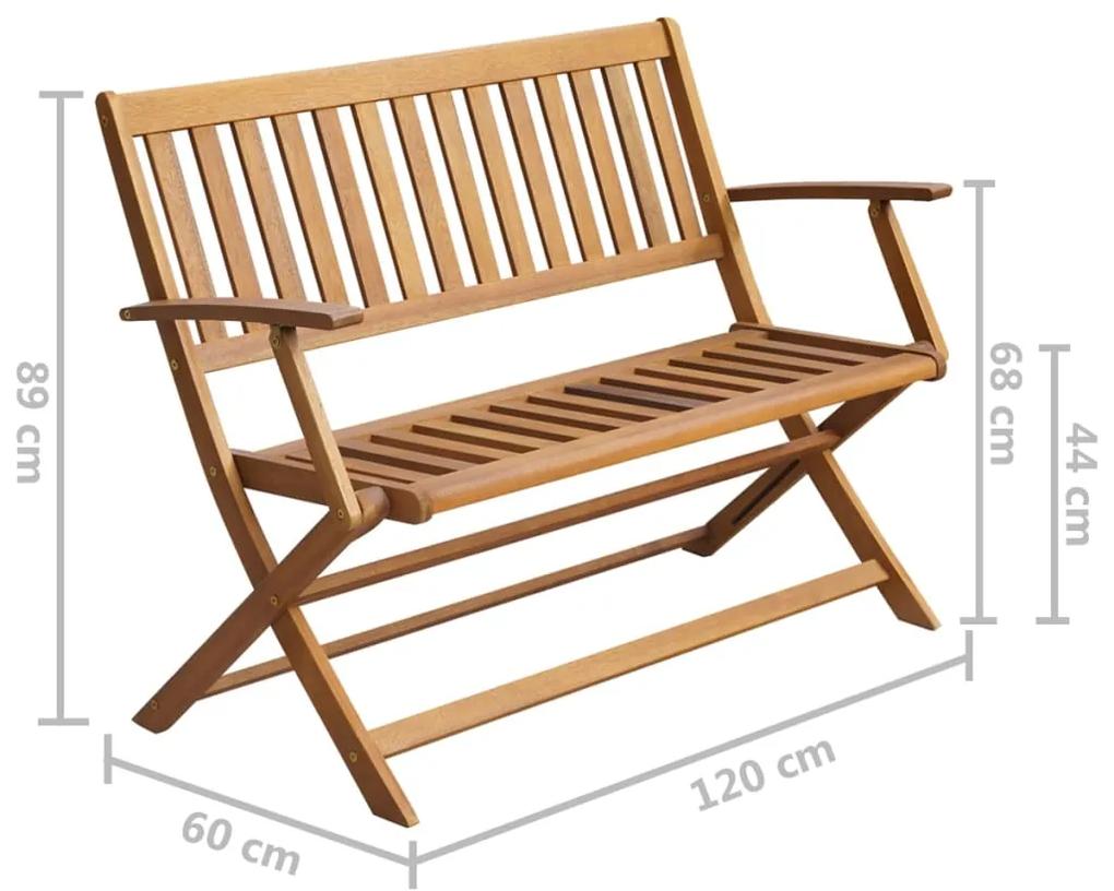 Zahradní lavice s poduškou 120 cm masivní akáciové dřevo,  3064250