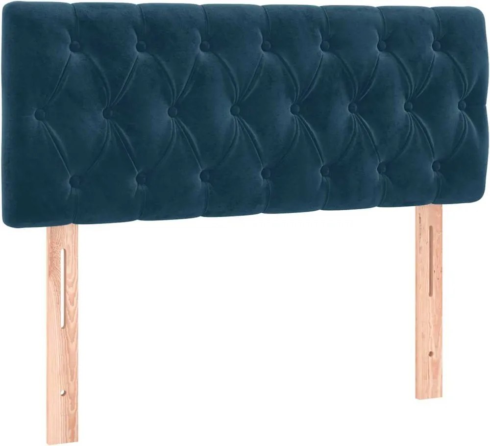 Box spring postel s matrací a LED tmavě modrá 90x200 cm samet 3134565
