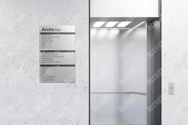 ACCEPT Hlavní orientační tabule ACS 001 (612 x 993 mm) - stříbrná tabule
