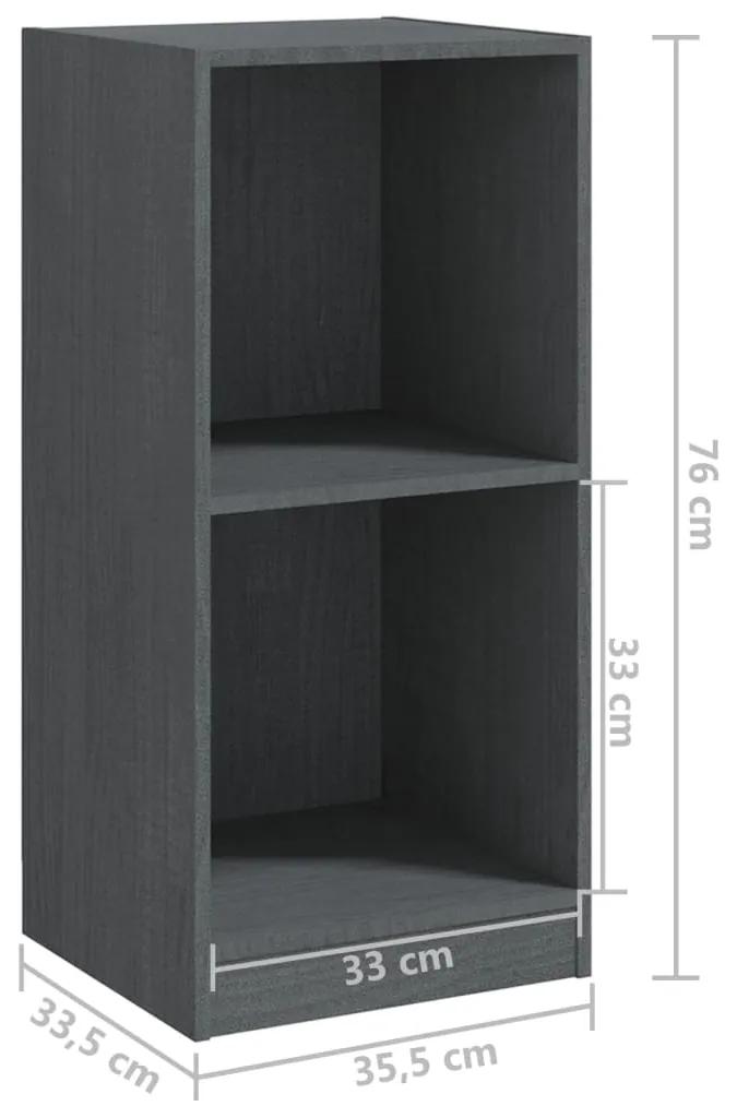 Odkládací skříňka šedá 35,5 x 33,5 x 76 cm masivní borové dřevo