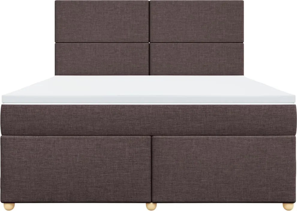 Box spring postel s matrací tmavě hnědá 180x200 cm textil 3291355