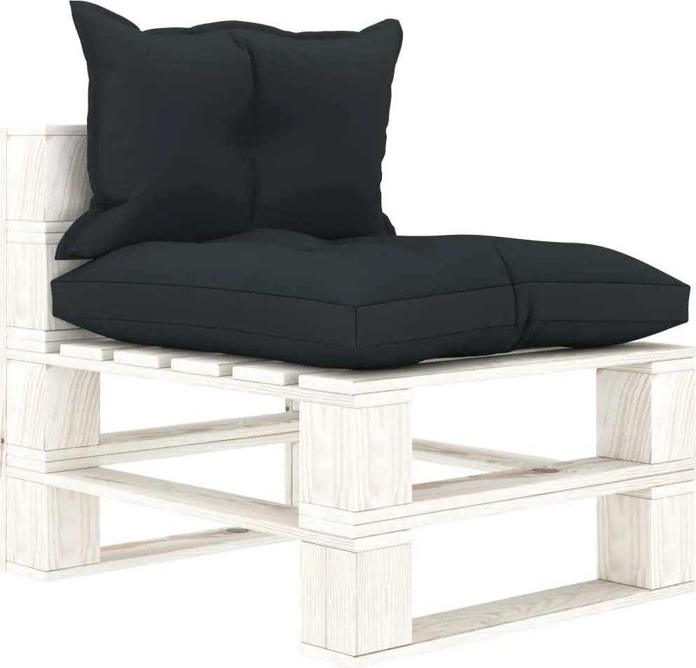 vidaXL 6dílná zahradní sedací souprava z palet + podušky dřevo [3052390] Barva: Černobílý
