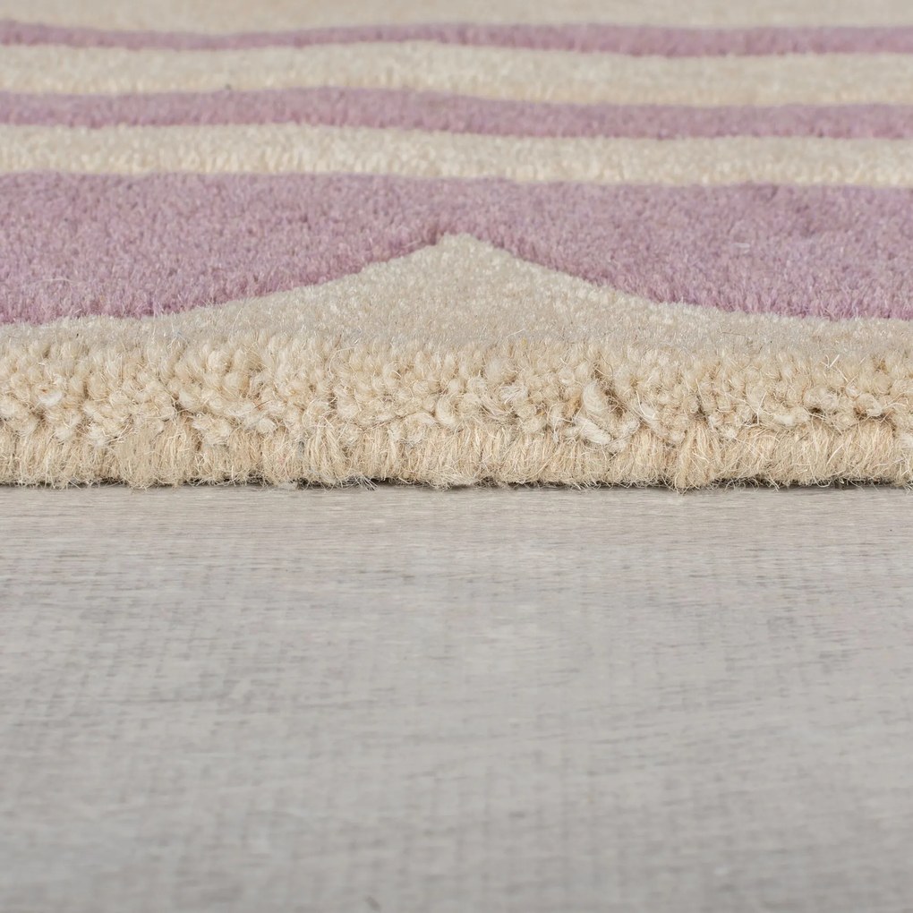 Flair Rugs, Ručně všívaný běhoun Lois Scallop Purple, 80x230, fialová, chodba / předsíň