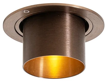 Sada 6 moderních zapuštěných bodových svítidel tmavě bronzová kulatá naklápěcí - Installa